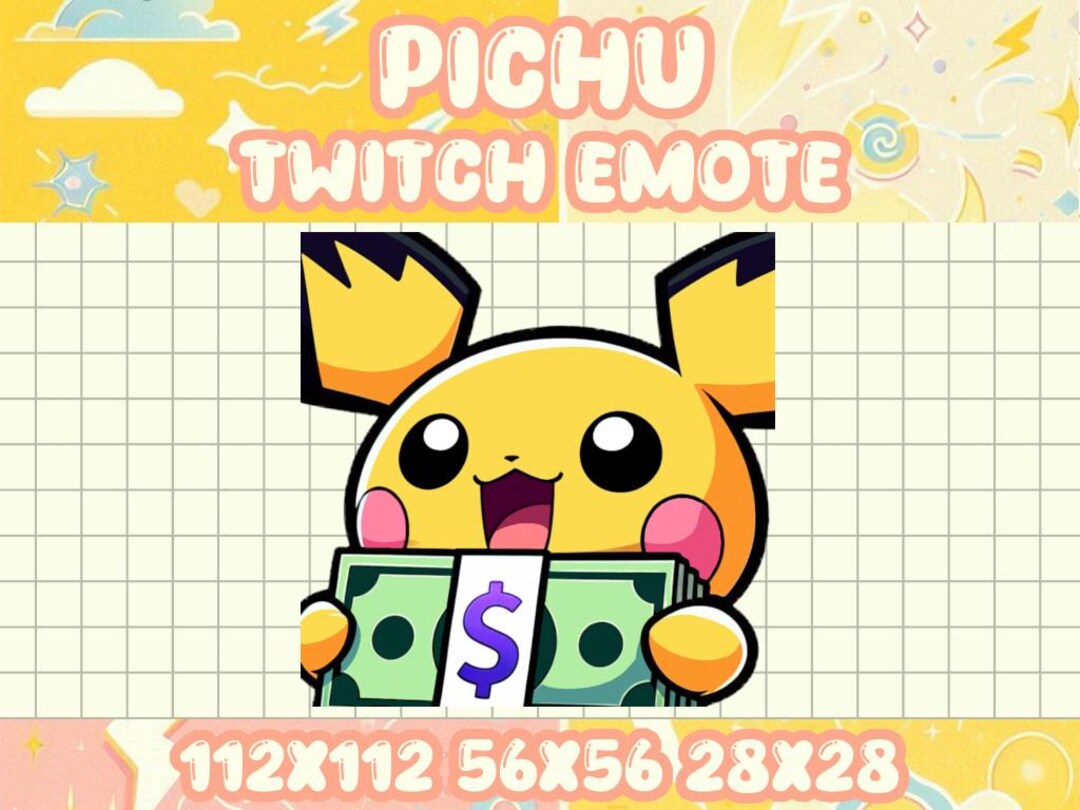 Pichu Money Emote for Big Wins and Donation Moments on Twitch and ...