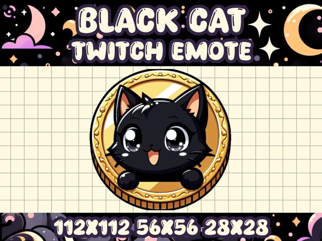 Black Cat Channel Point Emote for Twitch and Discord Streaming - Etsy