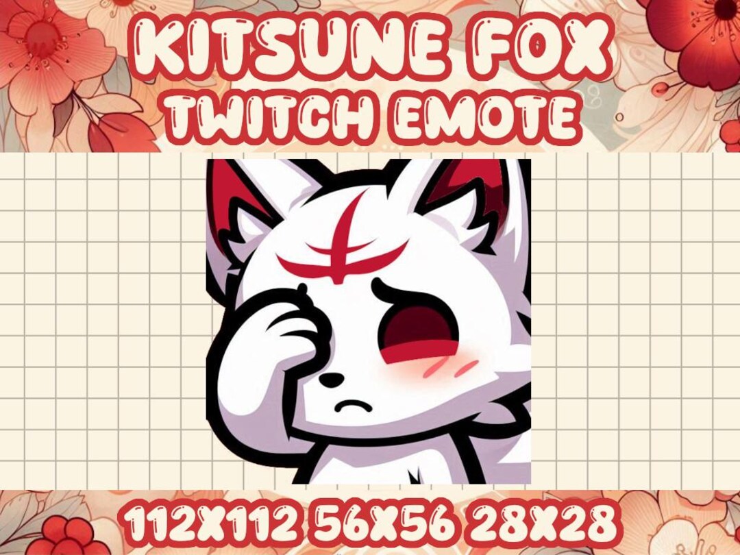 Kitsune Fox Facepalm Emote: Kawaii Chibi Twitch Discord Icon (digital ...