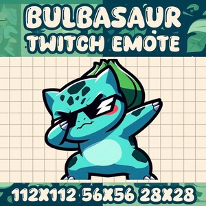 Bulbasaur Dab Emote Cute Kawaii Pokémon Icon Twitch & Discord Gamer ...