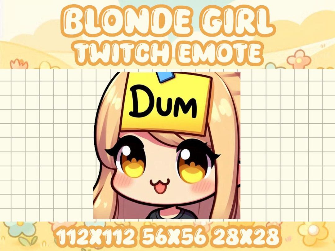 Blonde Girl Dum Emote: Kawaii Chibi Twitch/discord Icon (digital ...