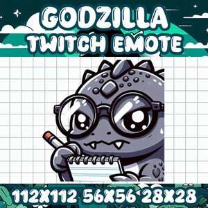 Godzilla Notepad Emote Cute Kawaii Fantasy Icon Adorable Gamer Emotes ...