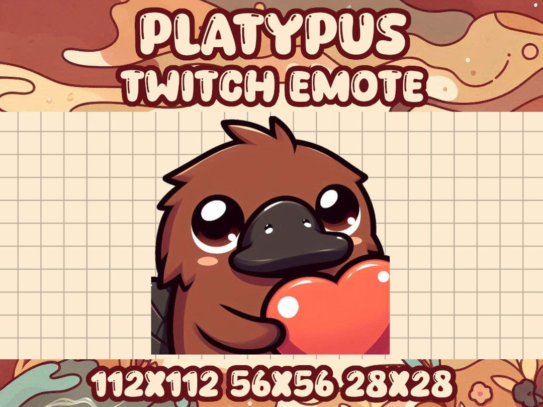 Brown Platypus Heart Emote Cute Twitch & Discord Icons Kawaii Chibi ...