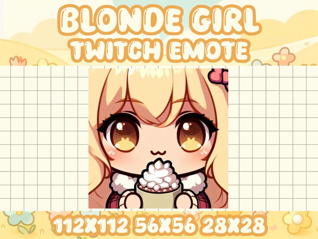 Blonde Girl Hot Cocoa Emote: Kawaii Chibi Winter Icon (digital Download ...