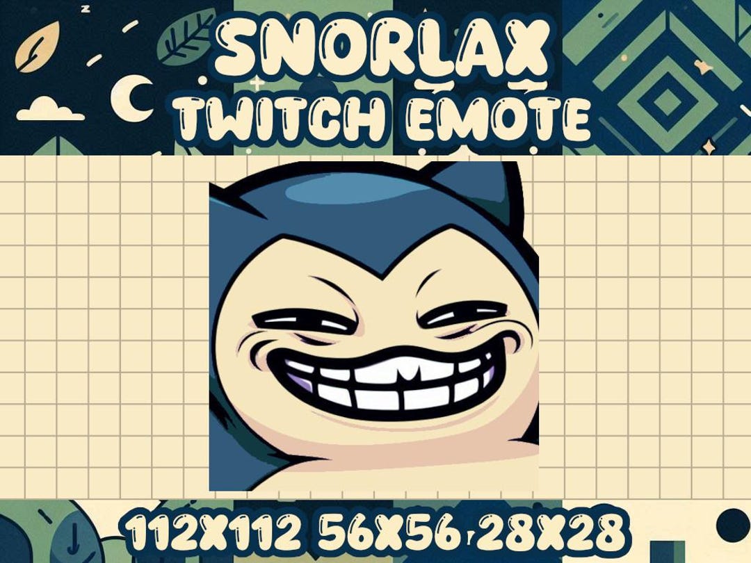 Snorlax Troll Emote Funny Pokémon Chibi Icon for Twitch and Discord - Etsy