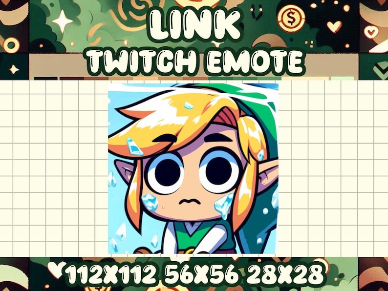 Link Frozen Emote | Cute Chibi Gaming Icon for Twitch & Discord - Etsy
