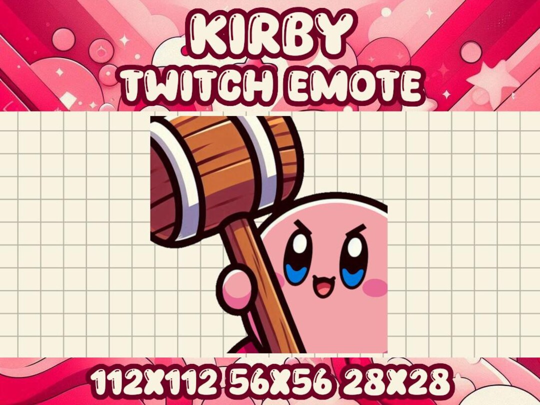 Kirby BONK Emote Cute Kawaii Chibi Icon for Twitch and Discord - Etsy