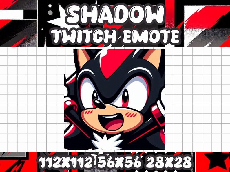 Shadow Celebrate Emote | Kawaii Sonic Chibi Icon for Twitch and Discord ...