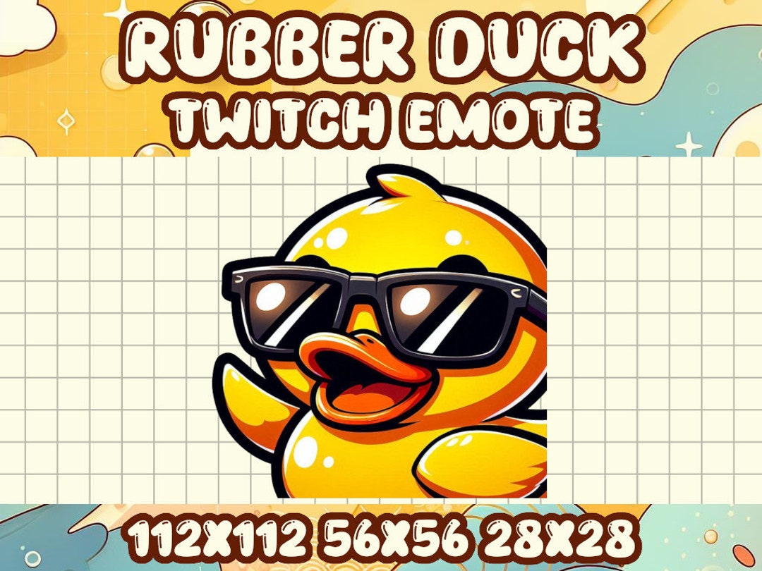 Rubber Duck Cool Emote | Cute Kawaii Animal Icons | Adorable Gamer ...