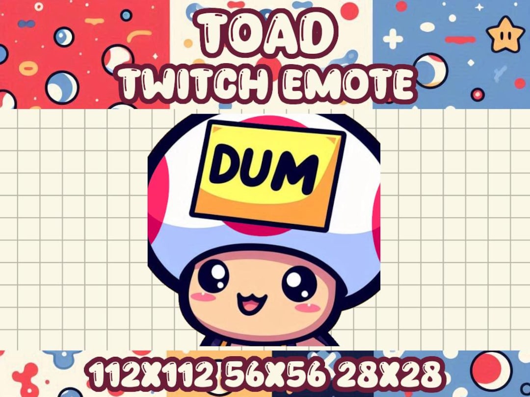 Toad DUM Emote | Funny Mario Icon for Twitch & Discord - Etsy