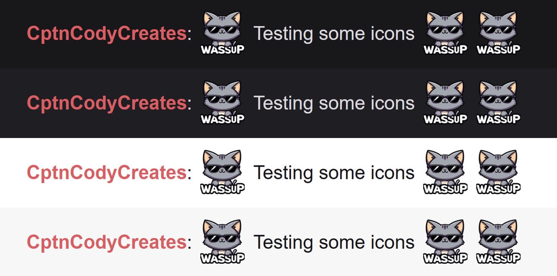 Gray Cat Wassup Emote Cute Kawaii Animal Twitch & Discord Icons ...