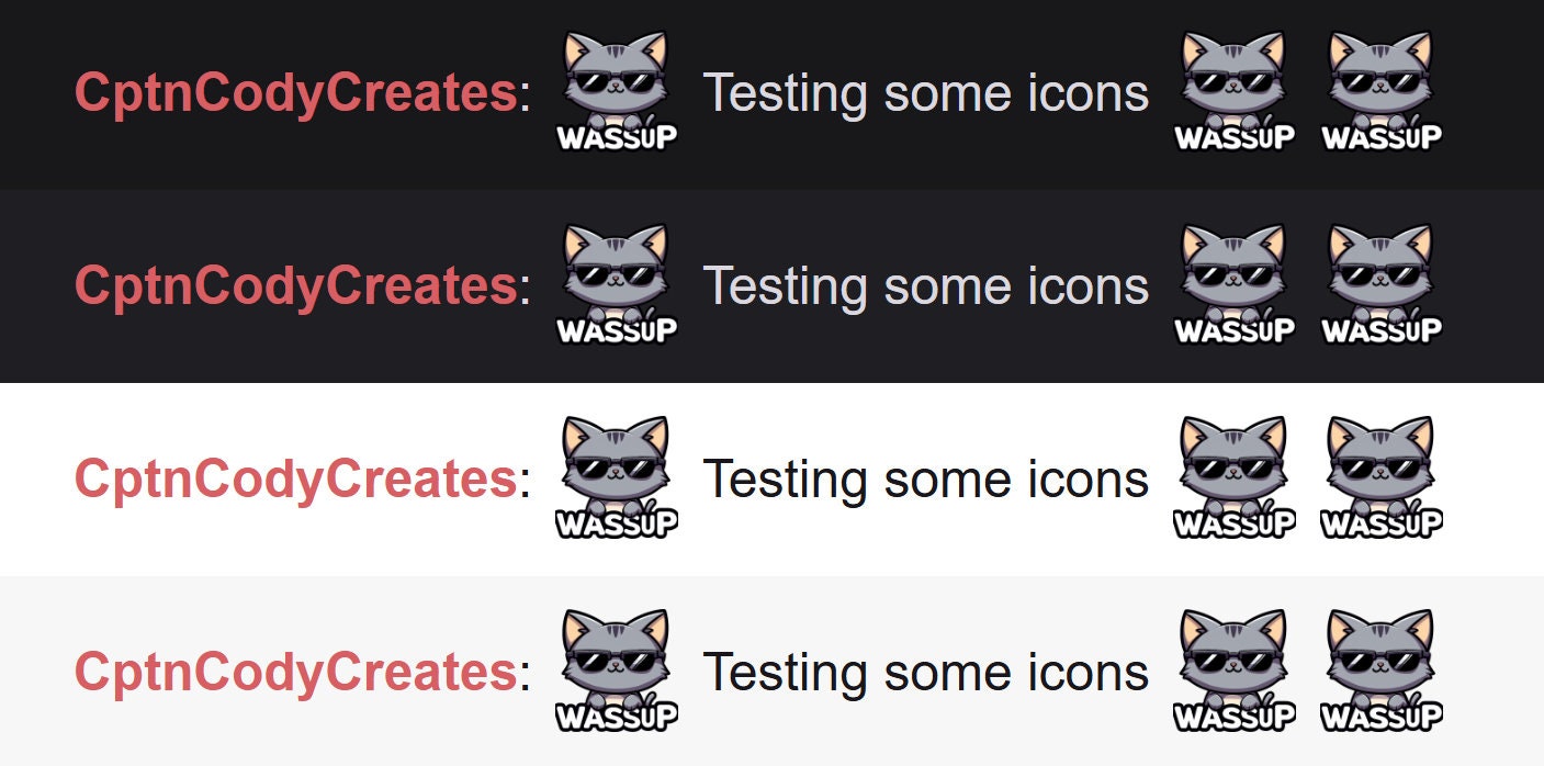 Gray Cat Wassup Emote Cute Kawaii Animal Twitch & Discord Icons ...