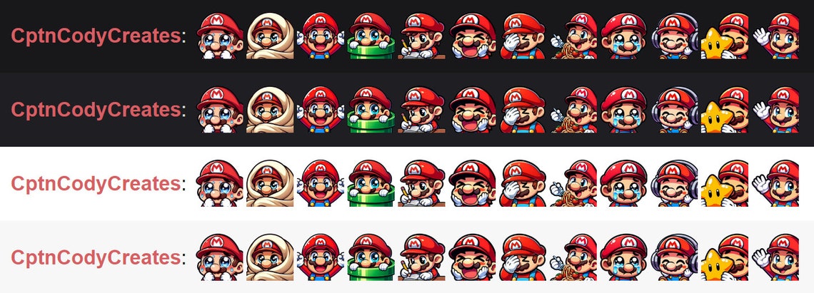 Mario Emote Bundle (12-pack) | Super Mario Twitch & Discord Emoji Set ...