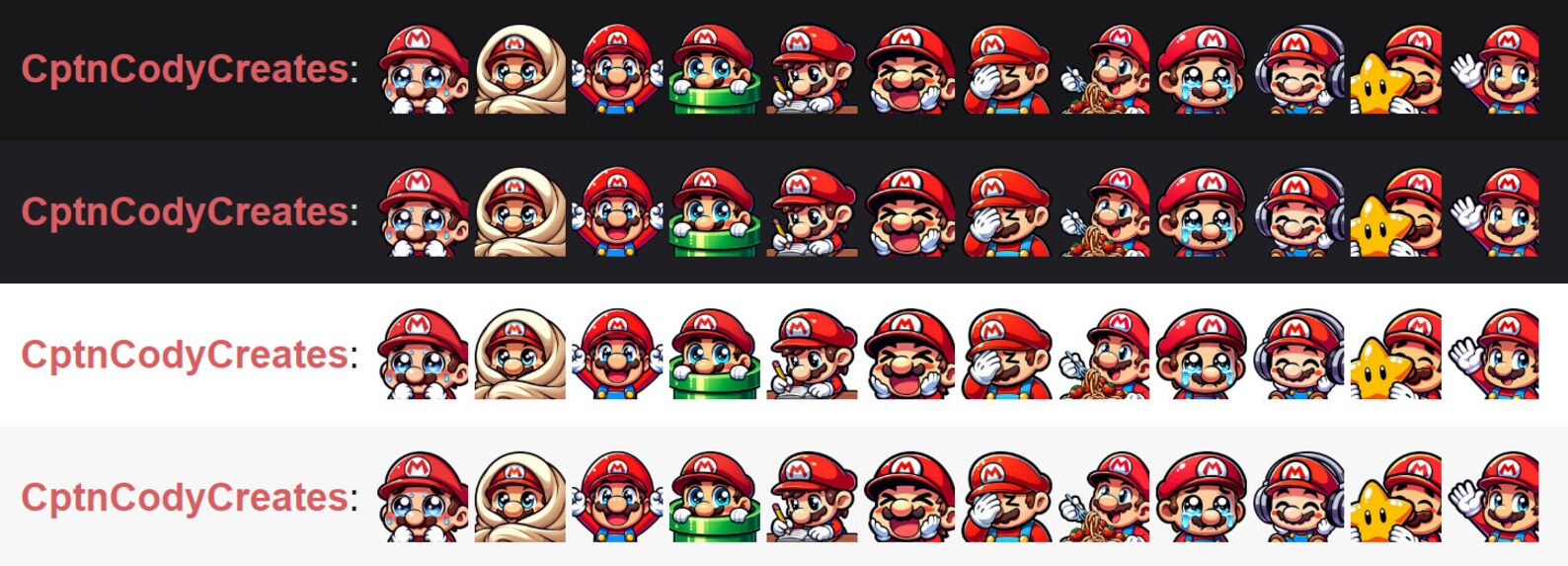 Mario Emote Bundle (12-pack) | Super Mario Twitch & Discord Emoji Set ...