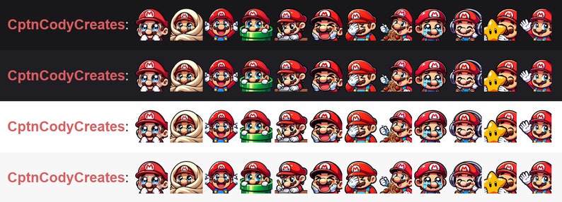 Mario Emote Bundle (12-pack) | Super Mario Twitch & Discord Emoji Set ...