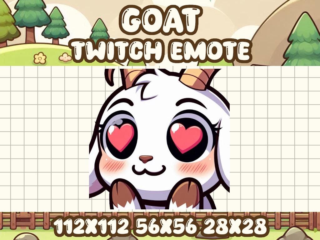 Goat Simp Emote | Kawaii Chibi Love Reaction Icon for Twitch and ...