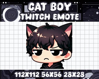 Black Cat Boy Cross Emote for Twitch, Discord (digital Download) - Etsy