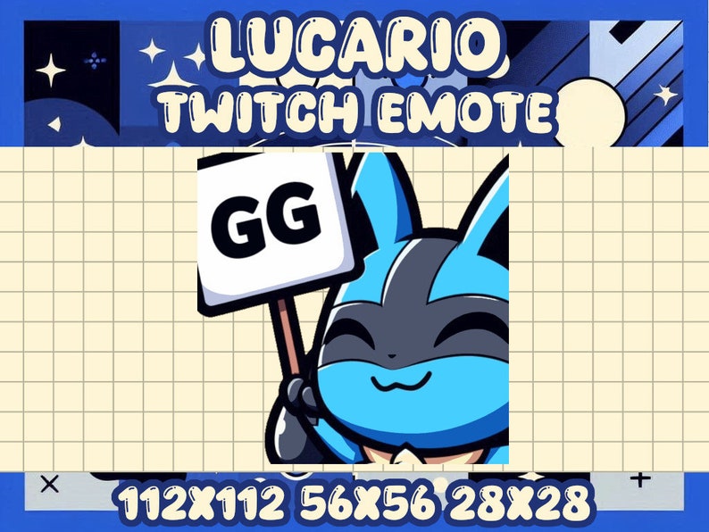 Lucario GG Emote Pokémon Twitch & Discord Icon Cozy Gamer Cute Good ...