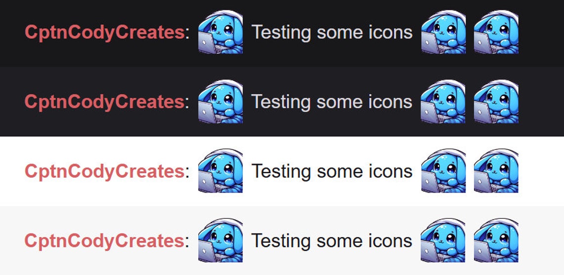 Blue Bunny Cozy Comfy Laptop Emote Cute Twitch & Discord Icon Kawaii ...