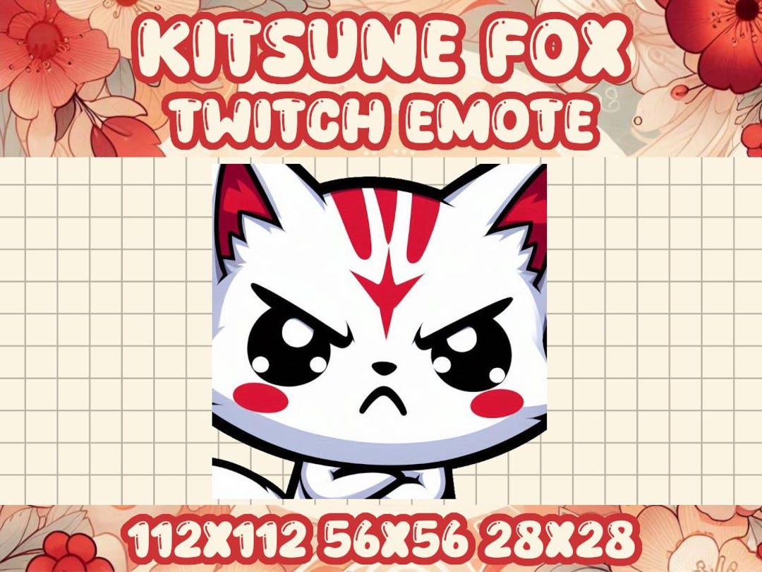 Kitsune Fox Angry Emote | Cute Kawaii Chibi Icon for Twitch and Discord ...