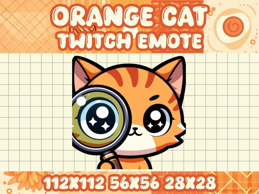 Orange Tabby Cat Zoom Emote for Twitch Discord - Etsy