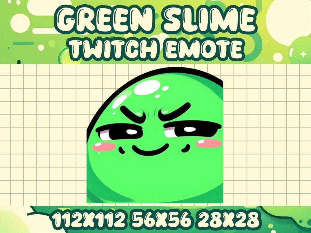 Green Slime Blob Smirk Emote for Twitch and Discord - Etsy