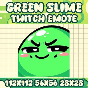 Green Slime Blob Smirk Emote for Twitch and Discord - Etsy