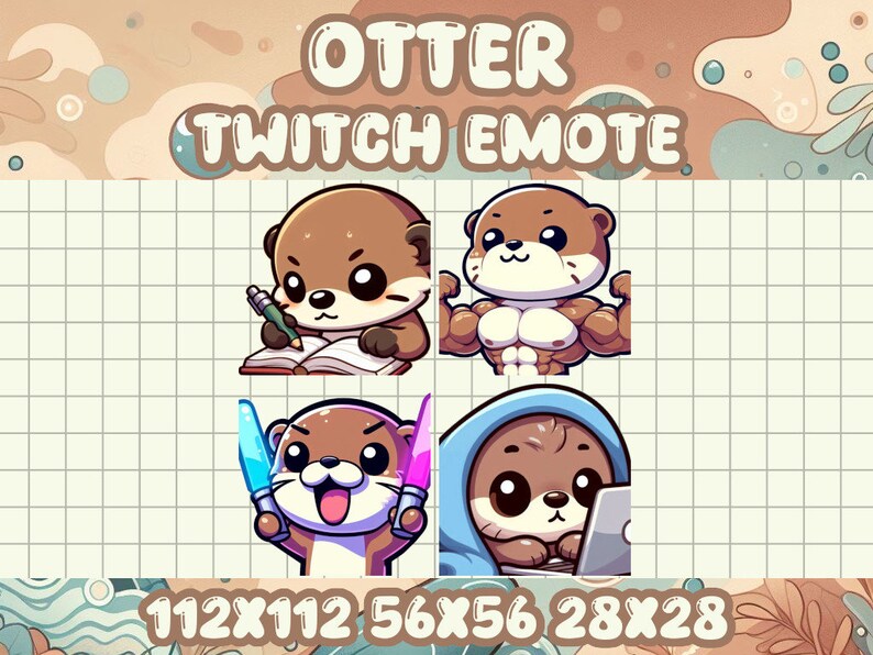 Kawaii Otter Emote Pack: Twitch & Discord Icons (digital Download) - Etsy