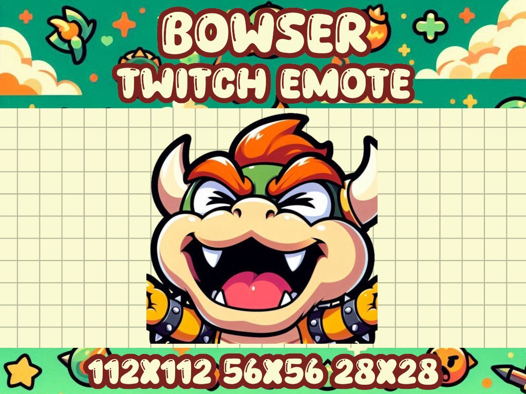 Bowser Evil Laugh Emote for Super Mario Fans on Twitch and Discord - Etsy