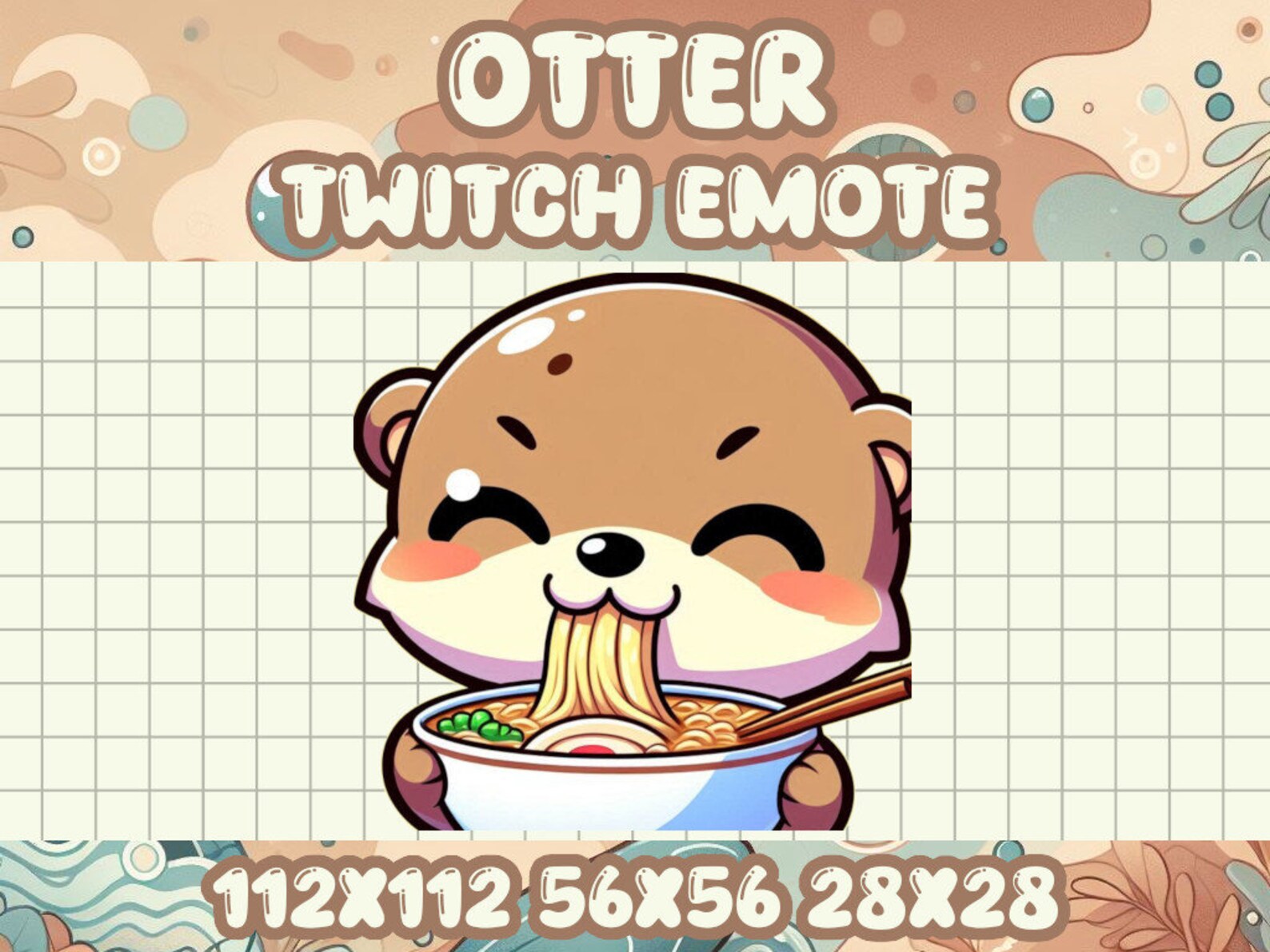 Brown Otter Ramen Noodles Emote for Twitch Discord Kawaii Livestream - Etsy