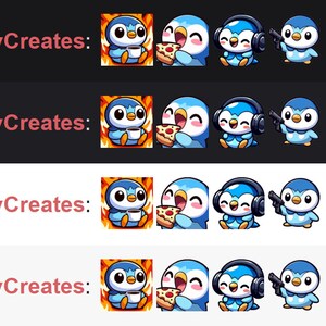 4-pack Emote Bundle: Kawaii Piplup Gamer Emote Set for Twitch and Discord - Etsy