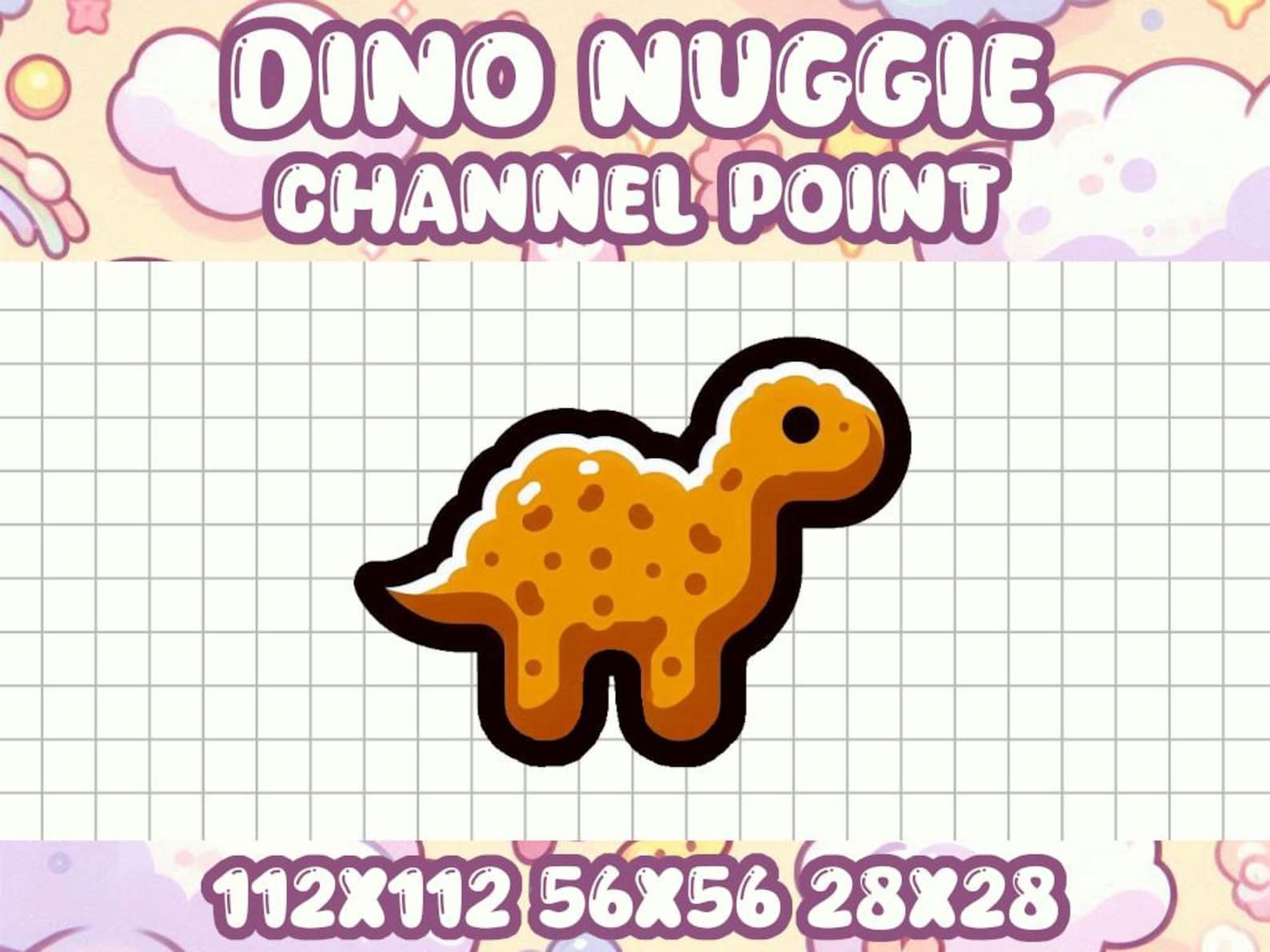 Dino Nugget Channel Point Icon | Kawaii Food Badge for Twitch and ...