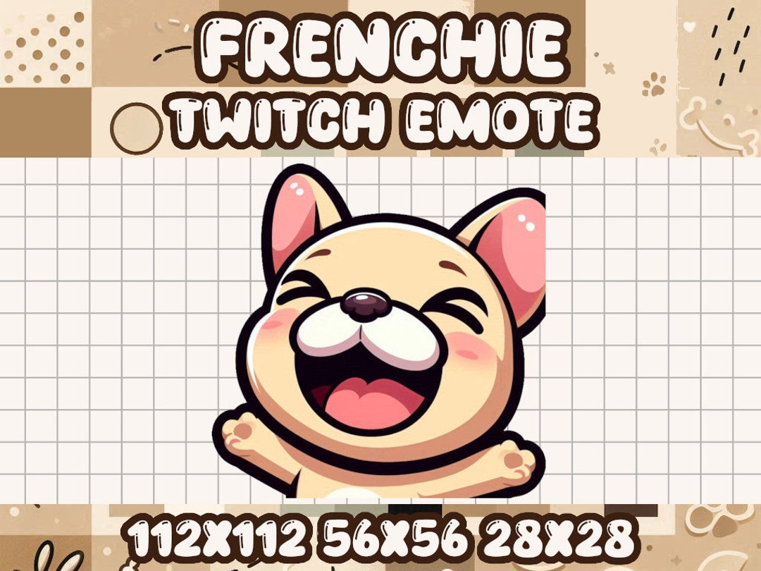 French Bulldog Laugh Emote Cute Kawaii Dog Icons Adorable Gamer Emotes ...