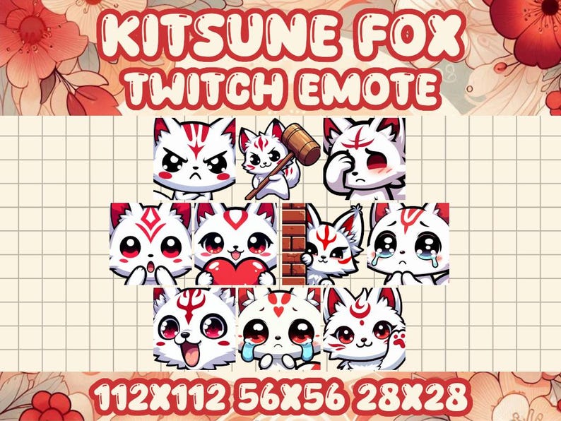 Kitsune Fox Emote 10-pack Bundle | Starter Kit for Twitch Affiliates ...