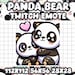 Panda Bear Cuddle Emote Cute Twitch & Discord Icons Kawaii Chibi Gamer ...