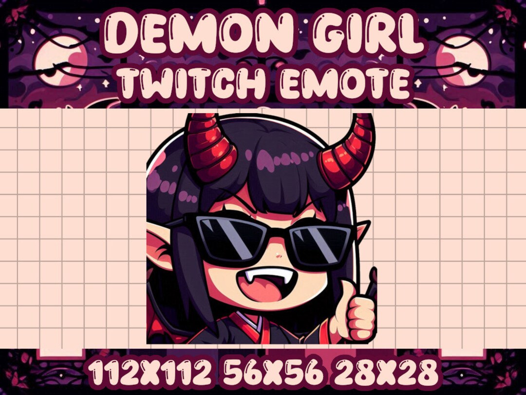 Demon Girl Cool Emote for Twitch and Discord - Etsy