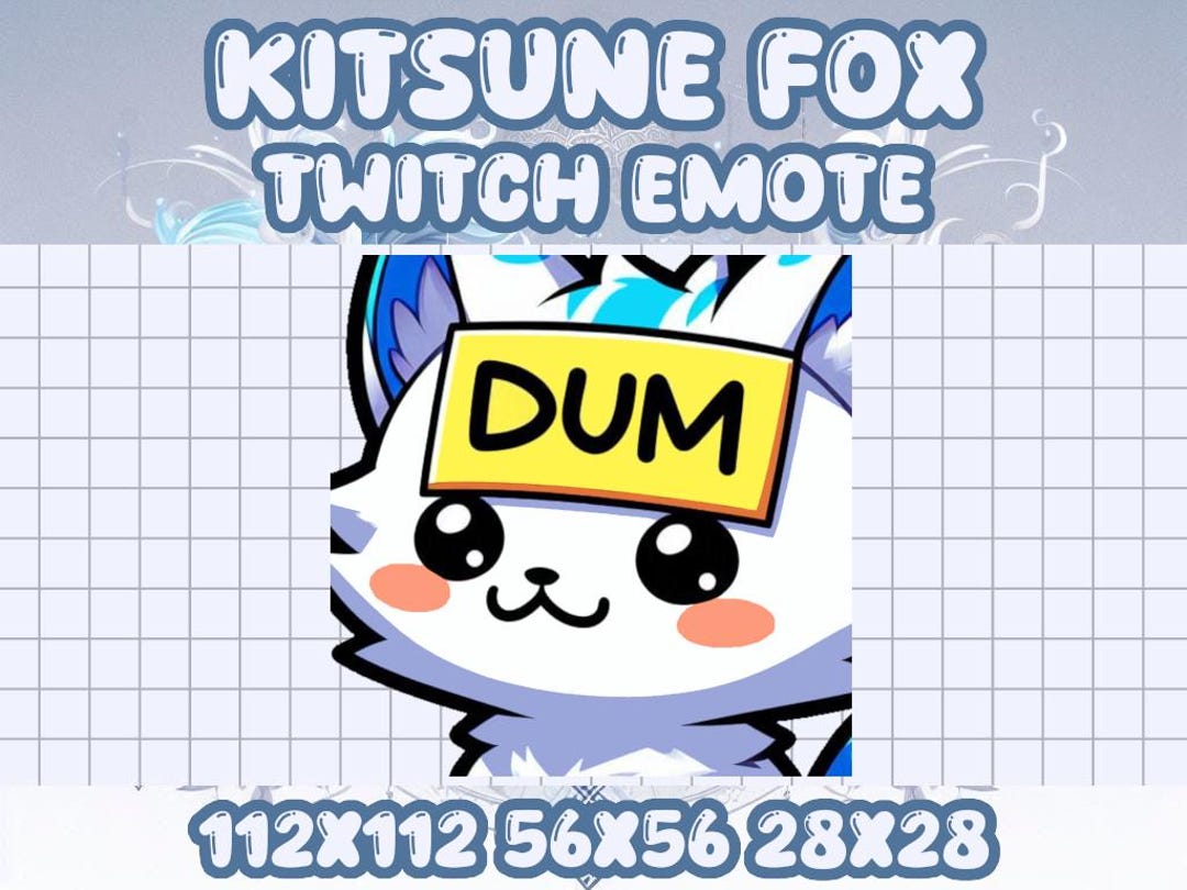 Kitsune Fox DUM Emote for Twitch Discord Gamer Meme - Etsy
