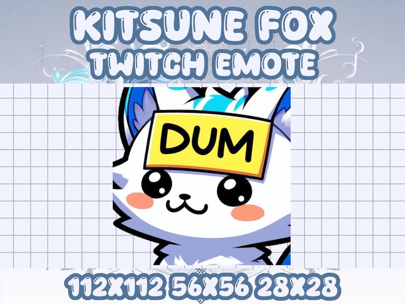 Kitsune Fox DUM Emote Cute Kawaii Fantasy Icon Adorable Gamer Twitch ...