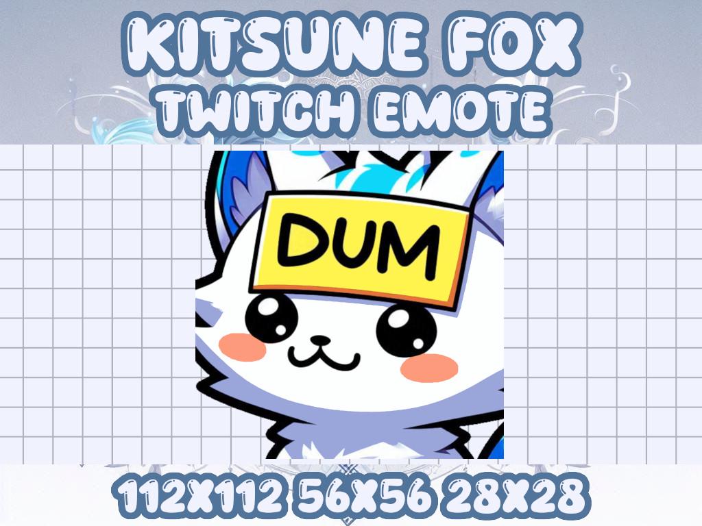 Kitsune Fox DUM Emote for Twitch Discord Gamer Meme - Etsy
