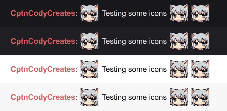 Silver Cat Girl SUS Emote Cute Kawaii Icon Adorable Gamer Emotes for ...