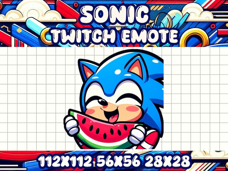 Sonic Watermelon Emote for Twitch Discord Streaming - Etsy