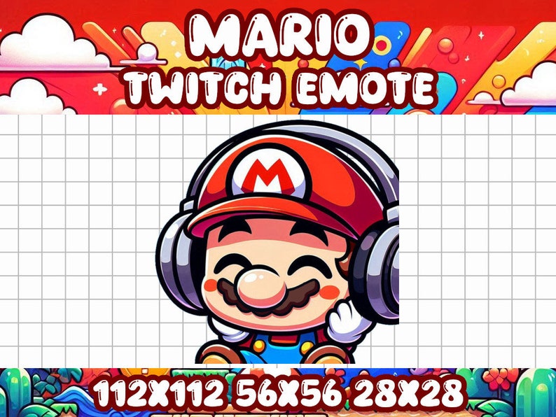 Mario Jam Emote Cute Kawaii Super Mario Bros Icons Adorable Gamer ...