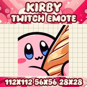 Kirby Baguette Emote Cute Kawaii Super Smash Bros Icon Adorable Gamer ...