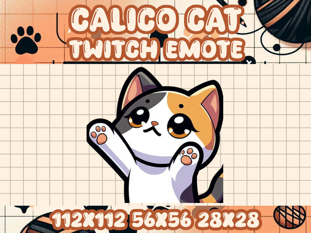 Calico Cat Uppies Emote for Twitch and Discord Livestreams - Etsy