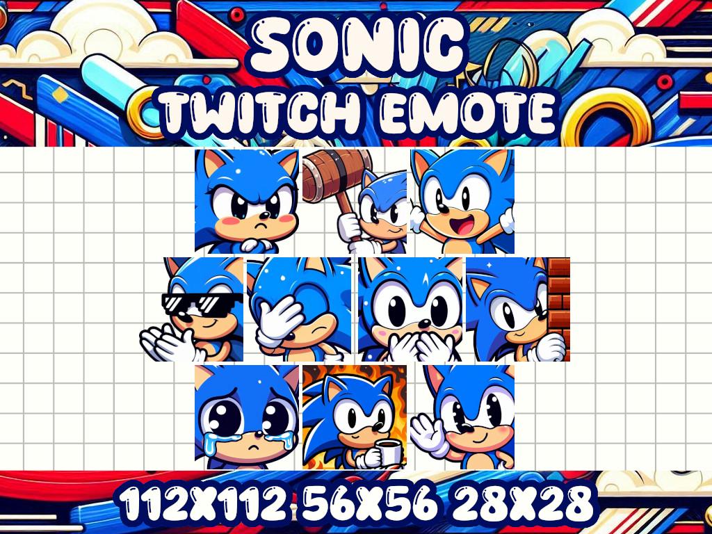 Sonic Emote Starter Pack | 10 Kawaii Chibi Icons for Twitch and Discord ...