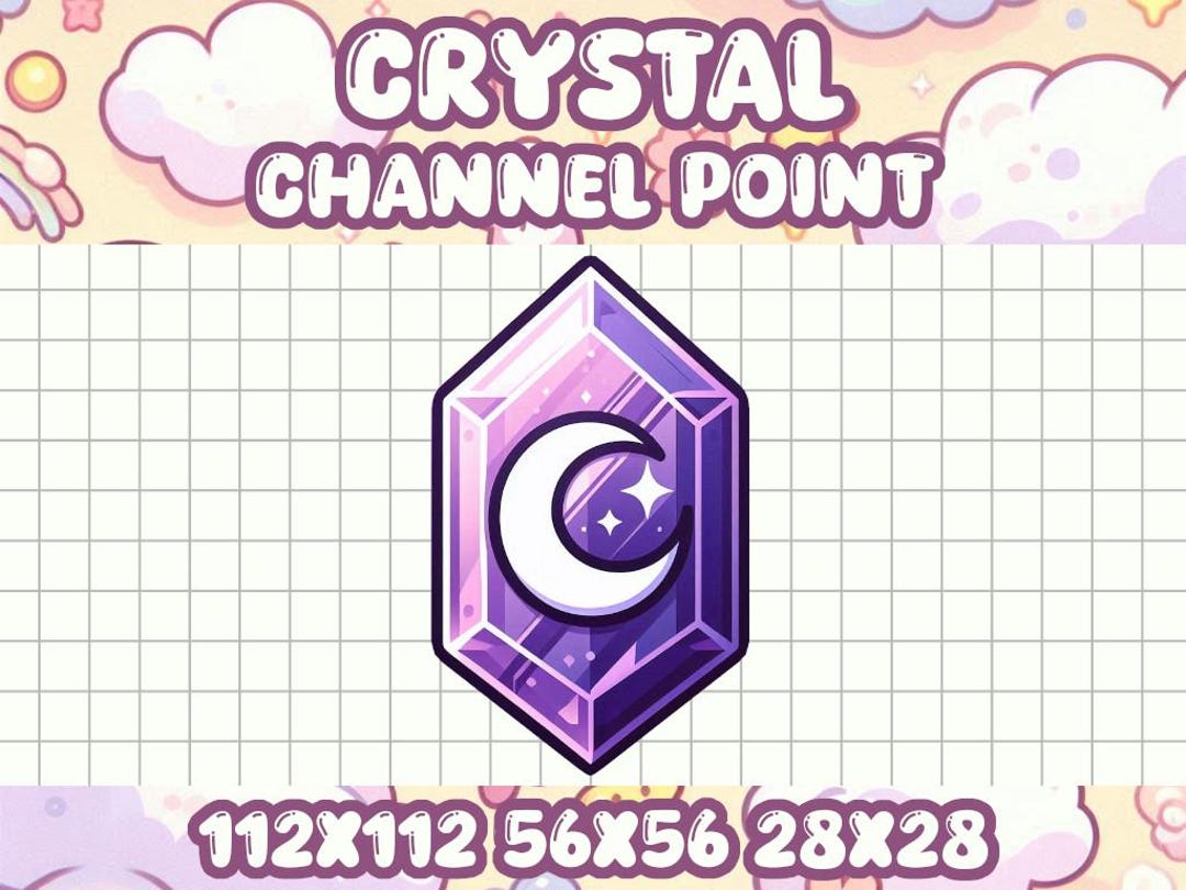 Purple Moon Crystal Channel Point Emote: Kawaii Twitch/discord Icon ...