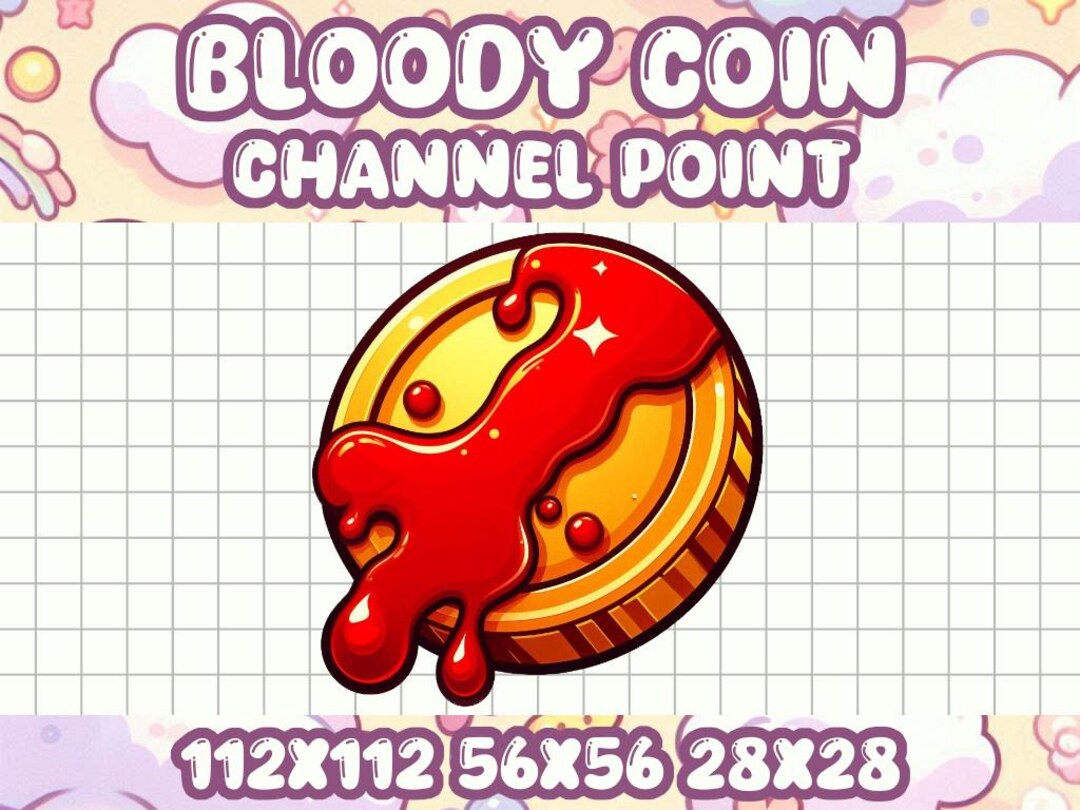 Bloody Money Channel Point Emote | Dark Kawaii Coin Icon for Twitch and ...