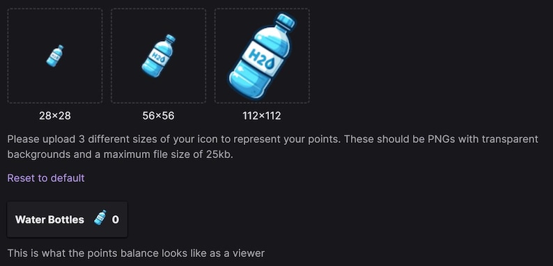 Water Bottle Emote and Channel Point Icon | Kawaii Hydration Design for ...