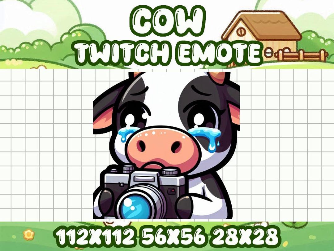 Cow Caught in 4K Emote | Cute Kawaii Chibi Icon for Twitch and Discord ...