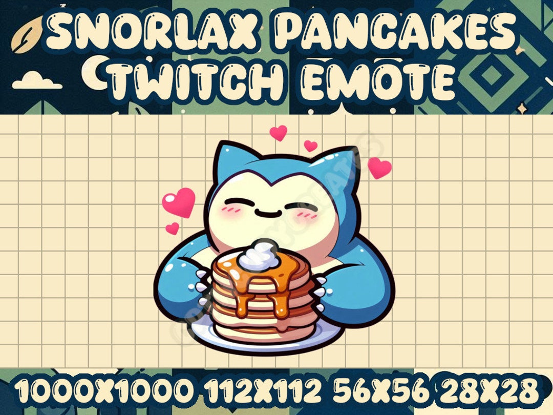 Snorlax Pancakes Emote Pokémon Twitch & Discord Icons Adorable Gamer ...